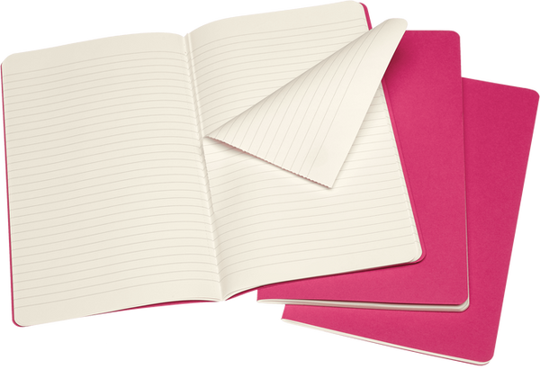 Moleskine Notebook: Hot Pink Large Ruled Cahier [Set of 3] – White ...